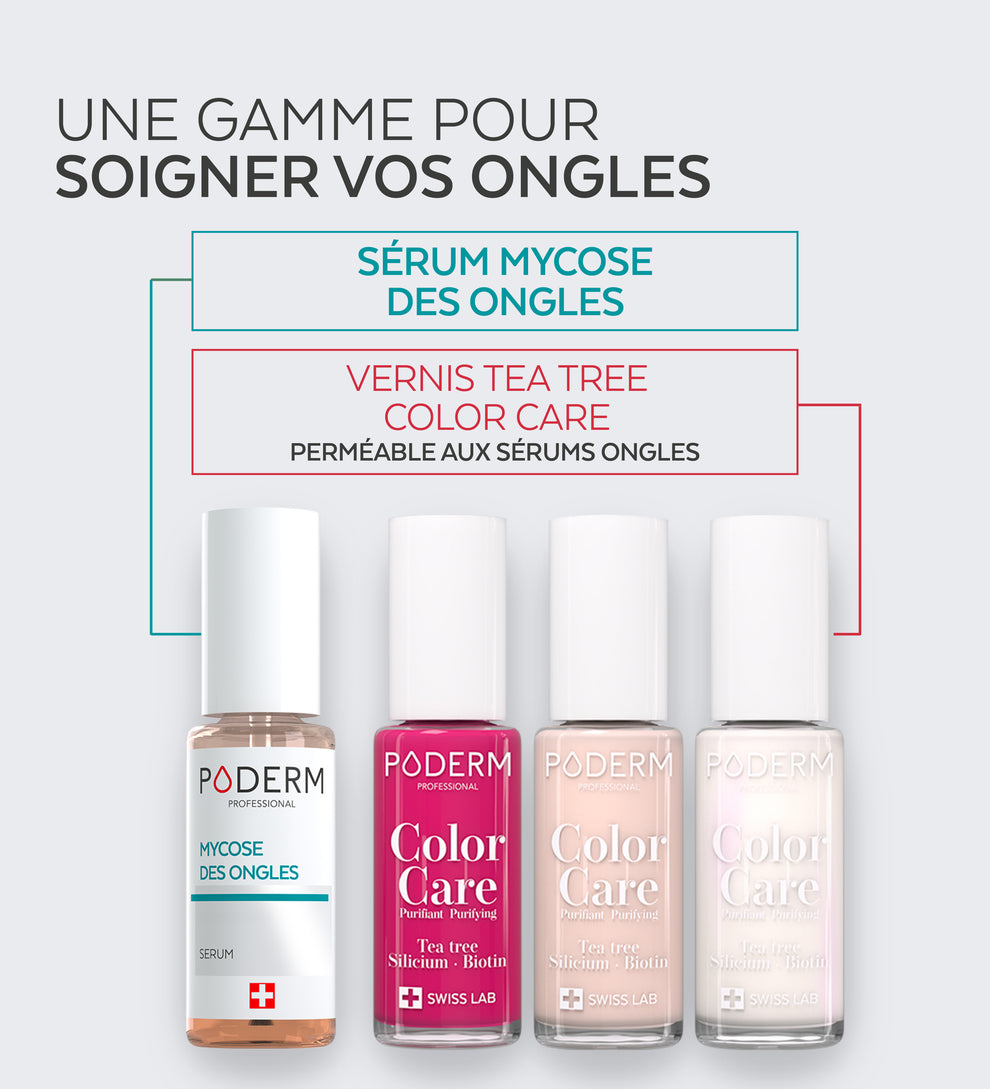 Vernis Color care - ongles abîmés - Rose Framboise | Poderm® – PODERM®