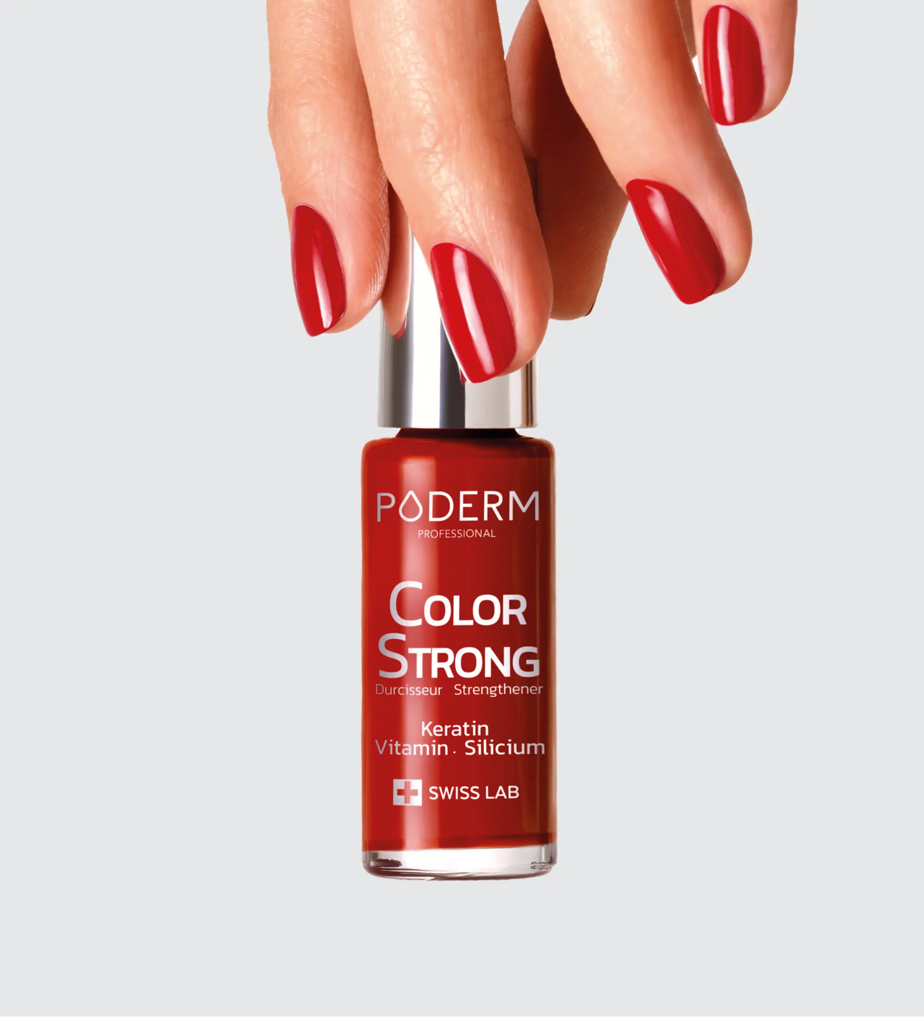 Nail polish hardener - Color strong - Red Allure | Poderm® – PODERM®