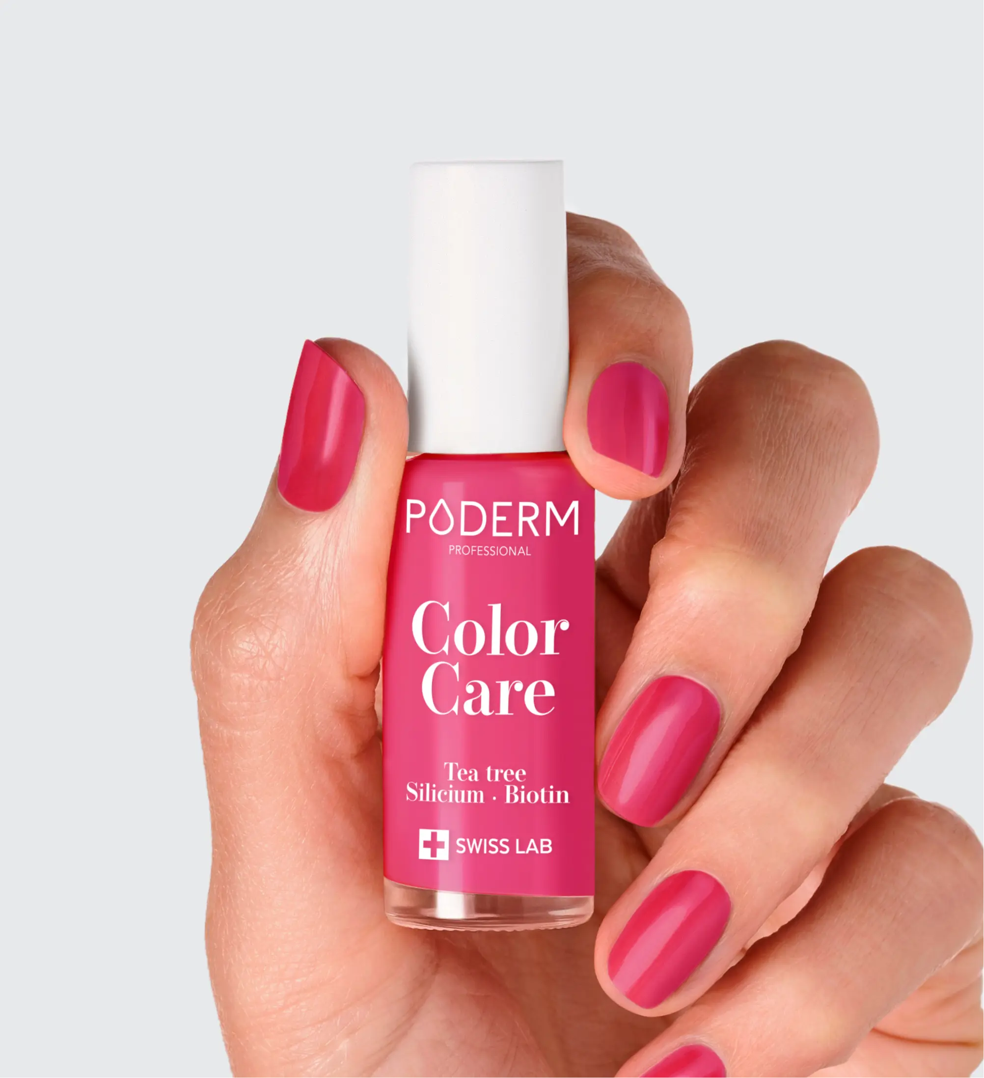 Vernis Color care - ongles abîmés - Rose Framboise | Poderm® – PODERM®