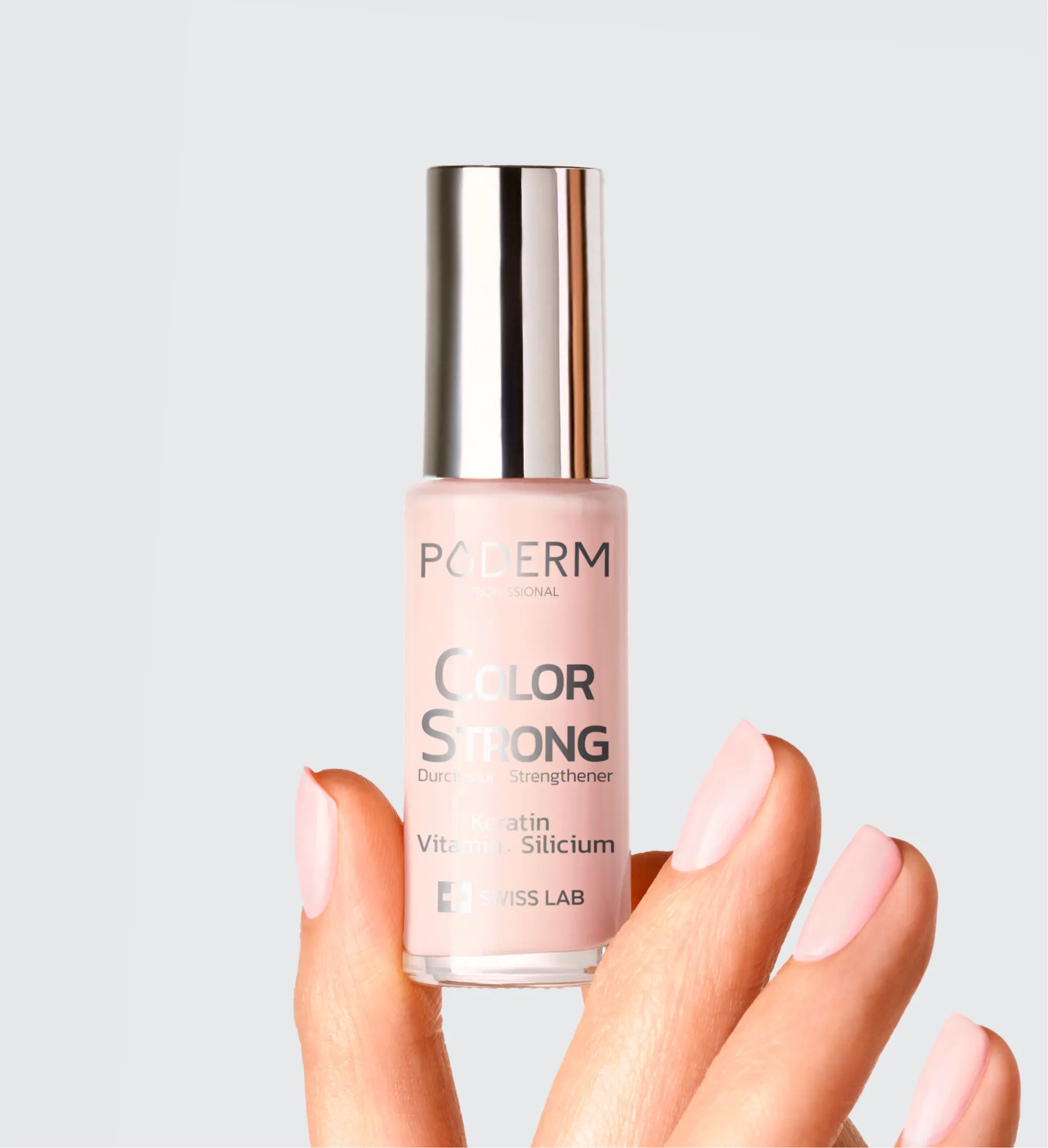 Nail polish hardener - Color strong - Powder pink | Poderm® – PODERM®