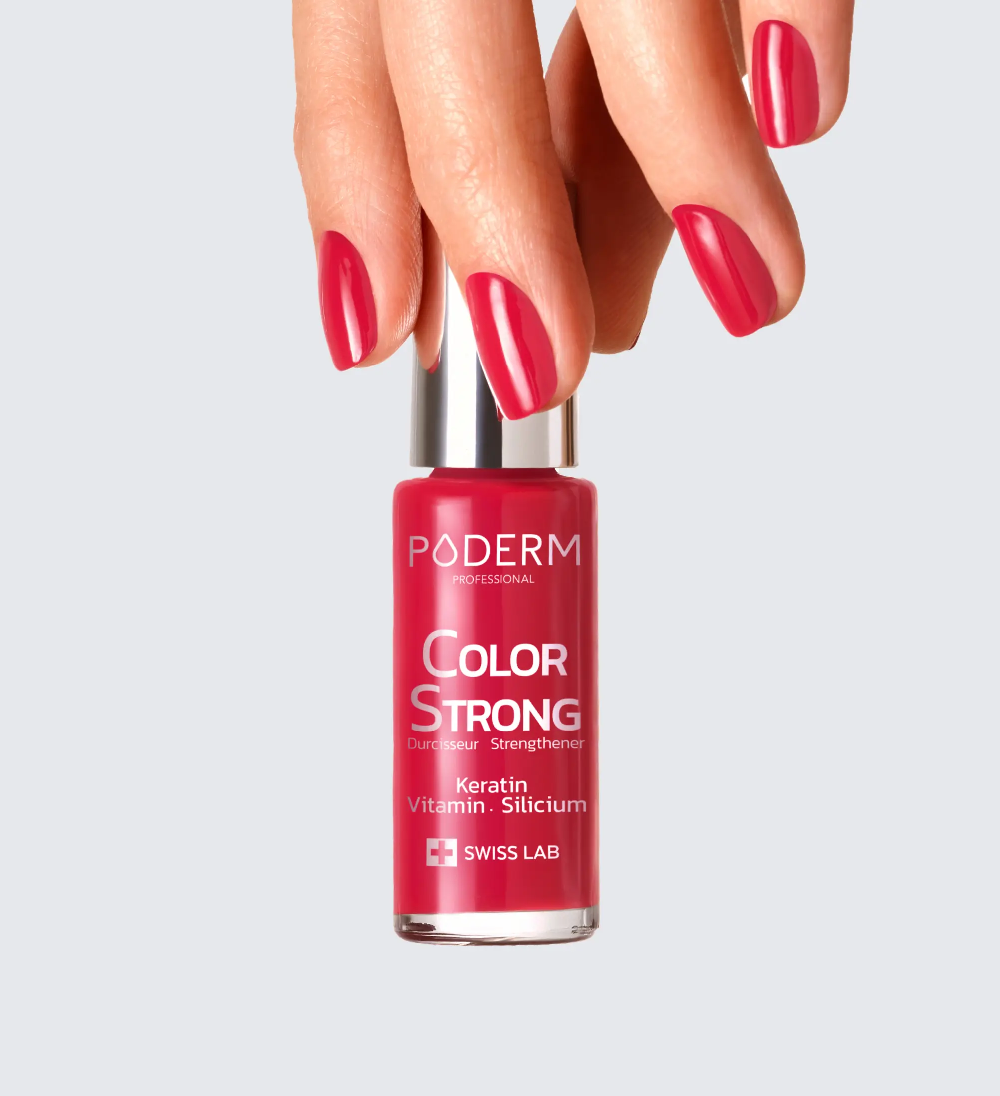 Vernis durcisseur - Color strong - Rouge rose | Poderm – PODERM®